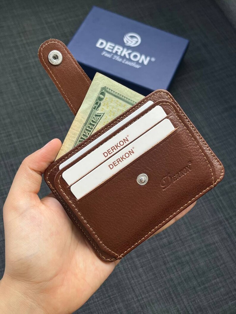 Derkon Genuine Premium Real Leather Card Holder Unique, Credit Card ...