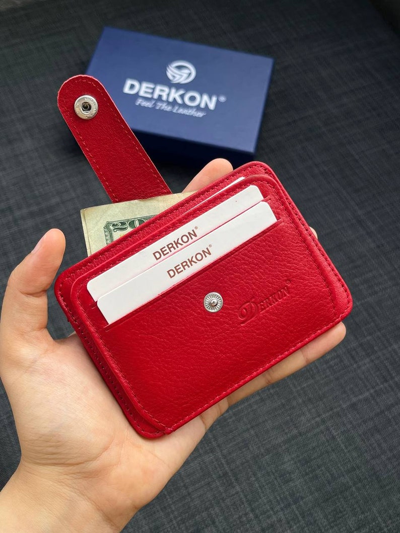Derkon Genuine Premium Real Leather Card Holder Unique, Credit Card ...