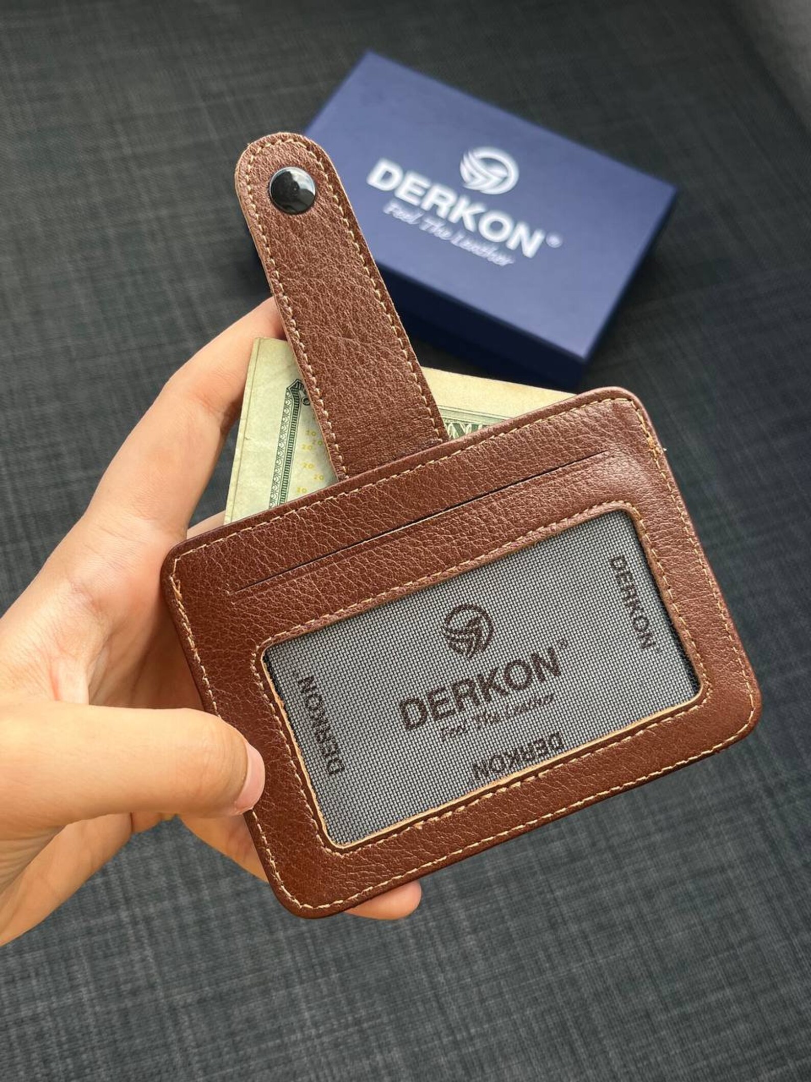 Derkon Genuine Premium Real Leather Card Holder Unique, Credit Card ...