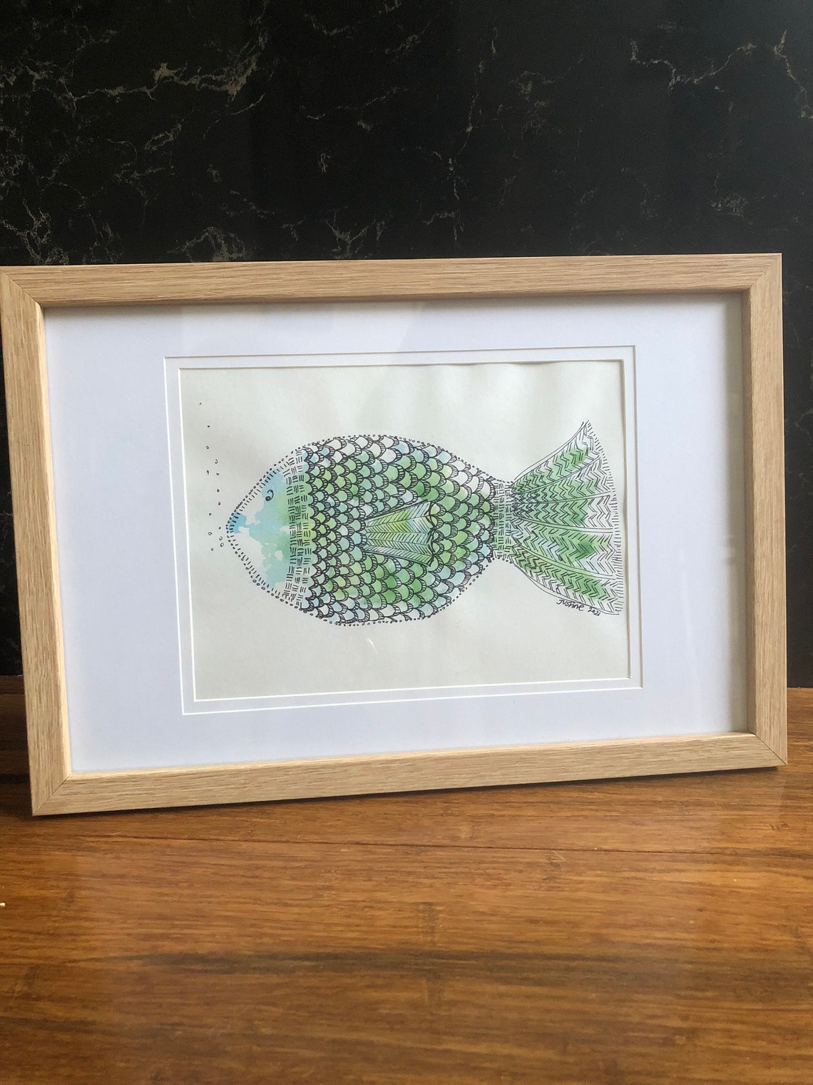 Print From Original Artwork Fish Ink and Watercolour Print - Etsy