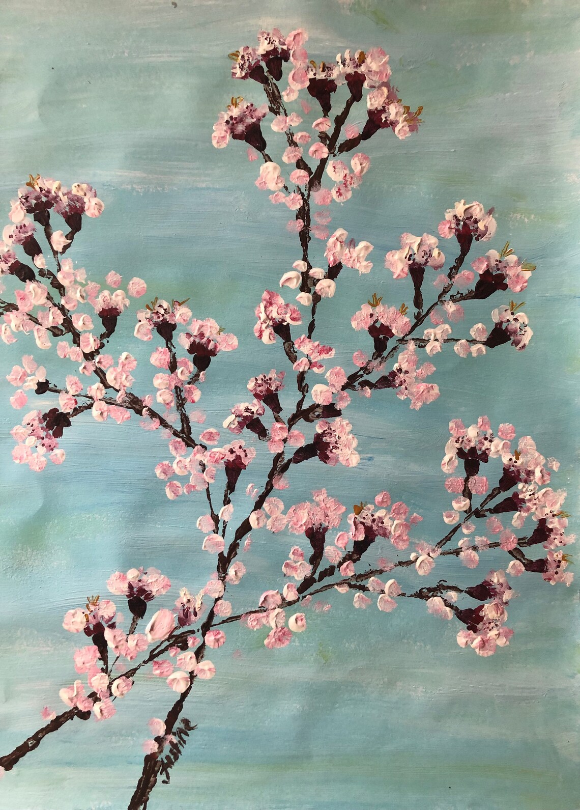 Cherry Blossom Print of Original Painted Artwork - Etsy