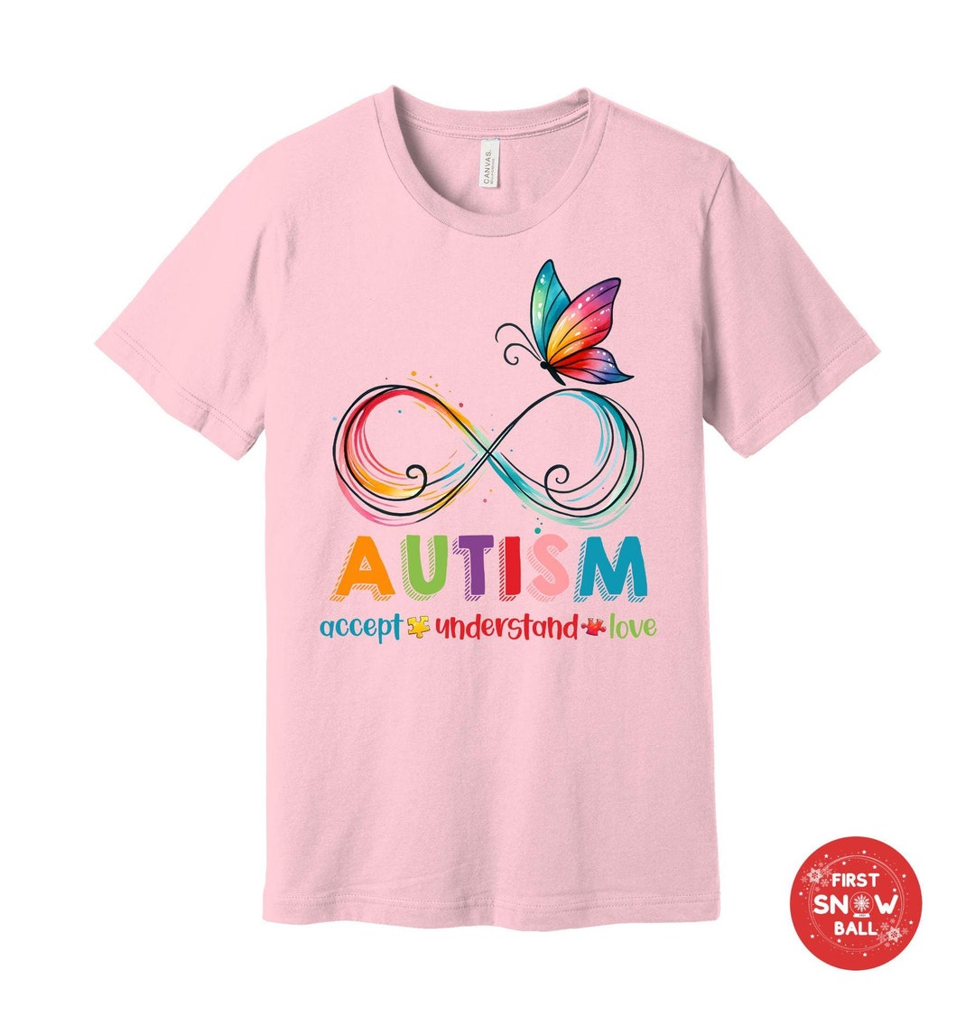 Autism Acceptance Infinity Butterfly T-shirt | Embrace Understand Love ...