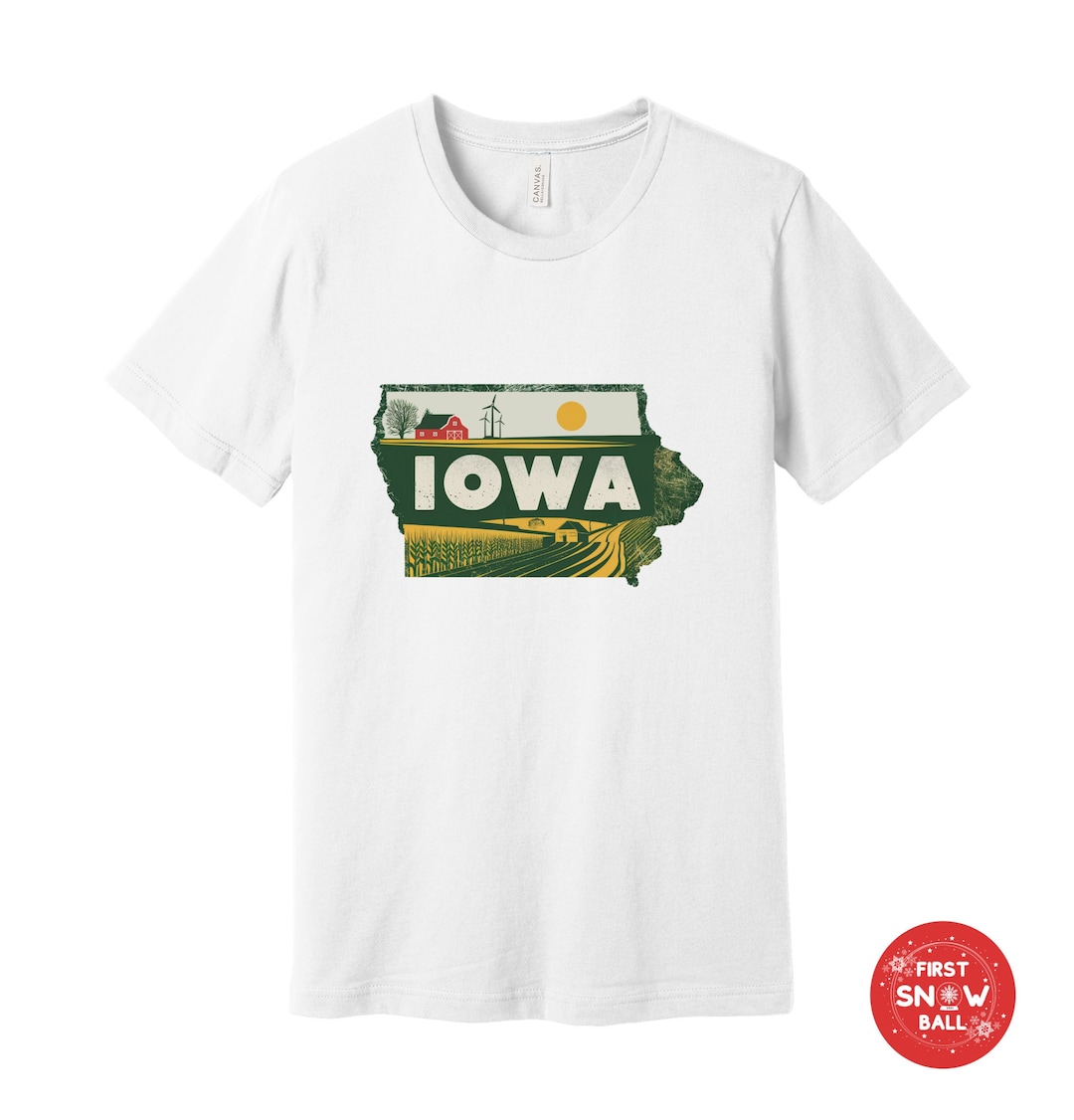 Iowa State Scenic Tee - Farm Windmill Design, Midwest Heritage Gift ...