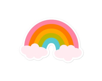 Happy Rainbow Vinyl Sticker - Etsy