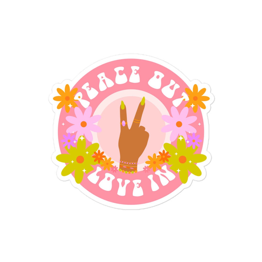 Peace Out Love in Sticker Cute Hippie Boho Gift - Etsy