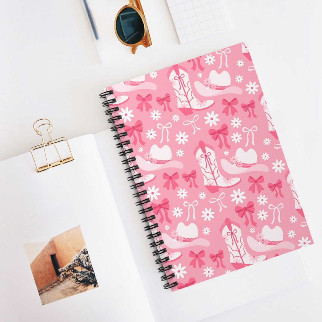 Coquette Cowgirl Spiral Notebook: Pink Western Bows, Lined Journal - Etsy