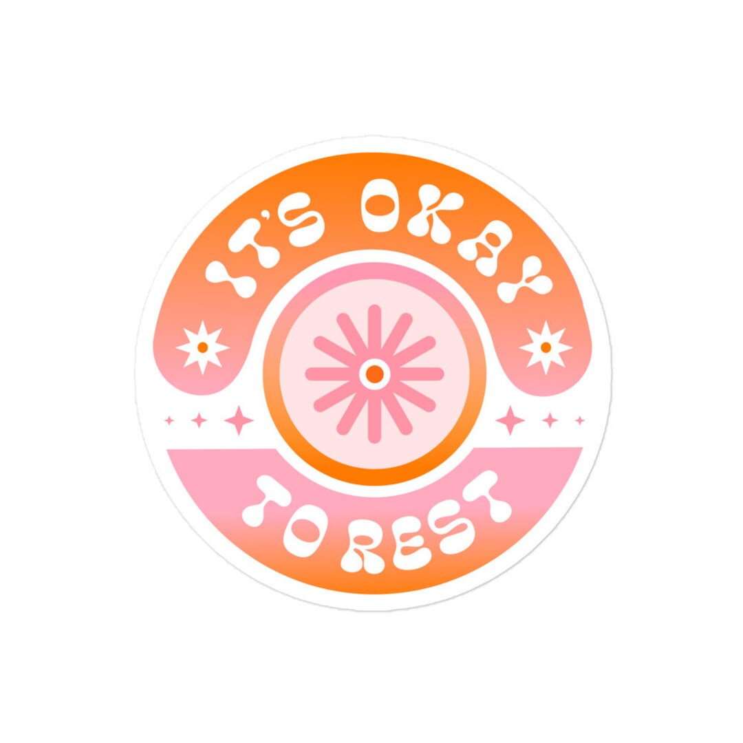 It's Okay to Rest Sticker Retro 70s 60s Groovy Inspirational Quote ...