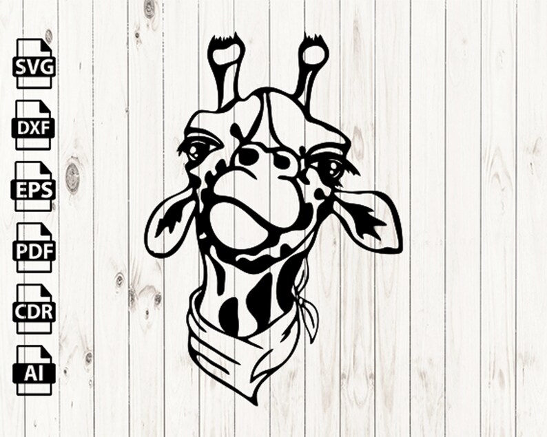 Giraffe Digital Vector Download Laser Cnc Cut Svg Dxf Pdf Cdr | Etsy
