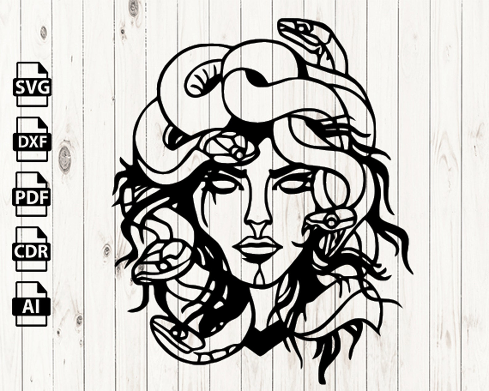 Medusa Digital Vector Download Laser Cnc Cut Svg Dxf Pdf Eps Ai Cdr ...