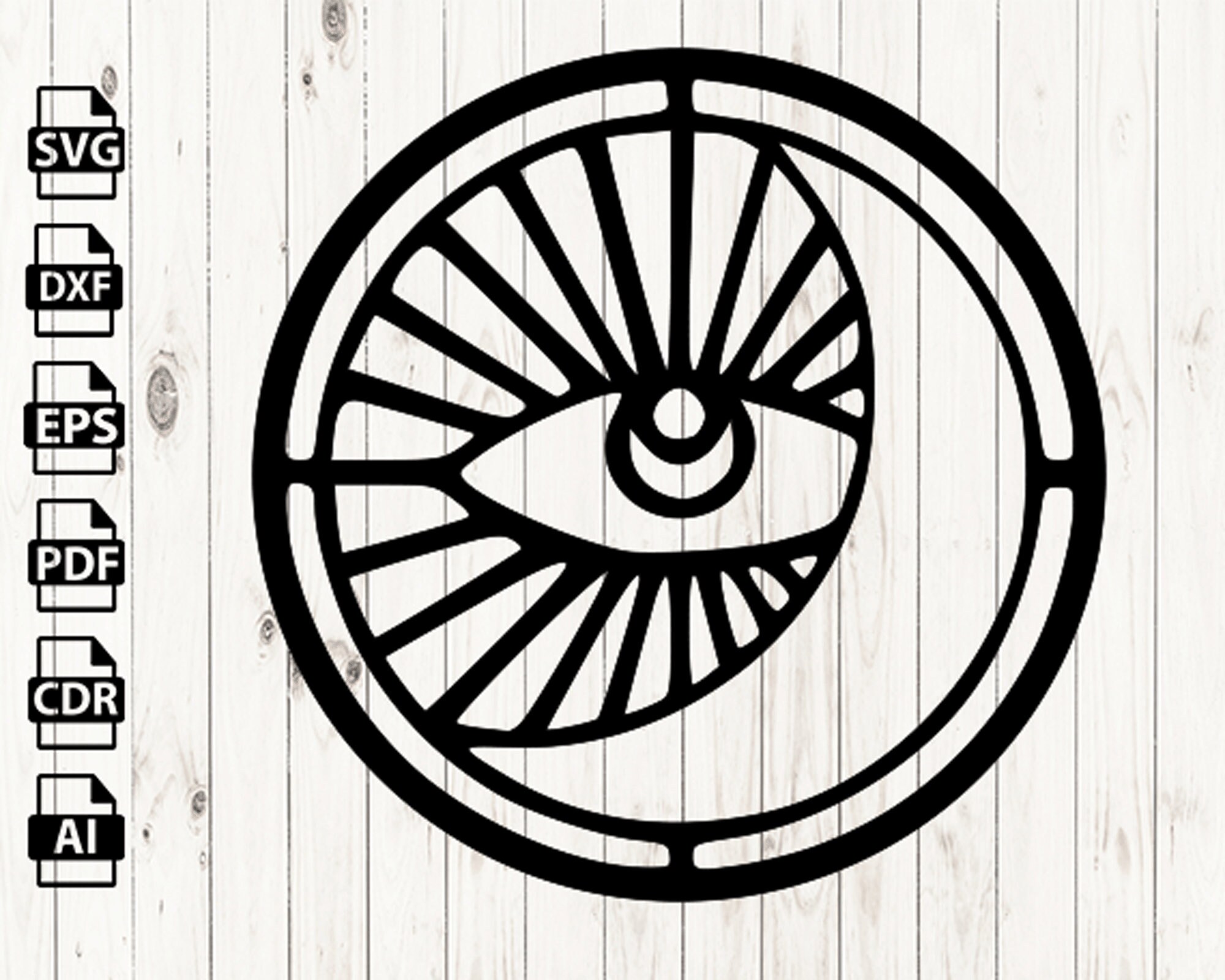 Eye Moon Digital Vector Download Laser Cnc Cut Svg Dxf Pdf Eps - Etsy
