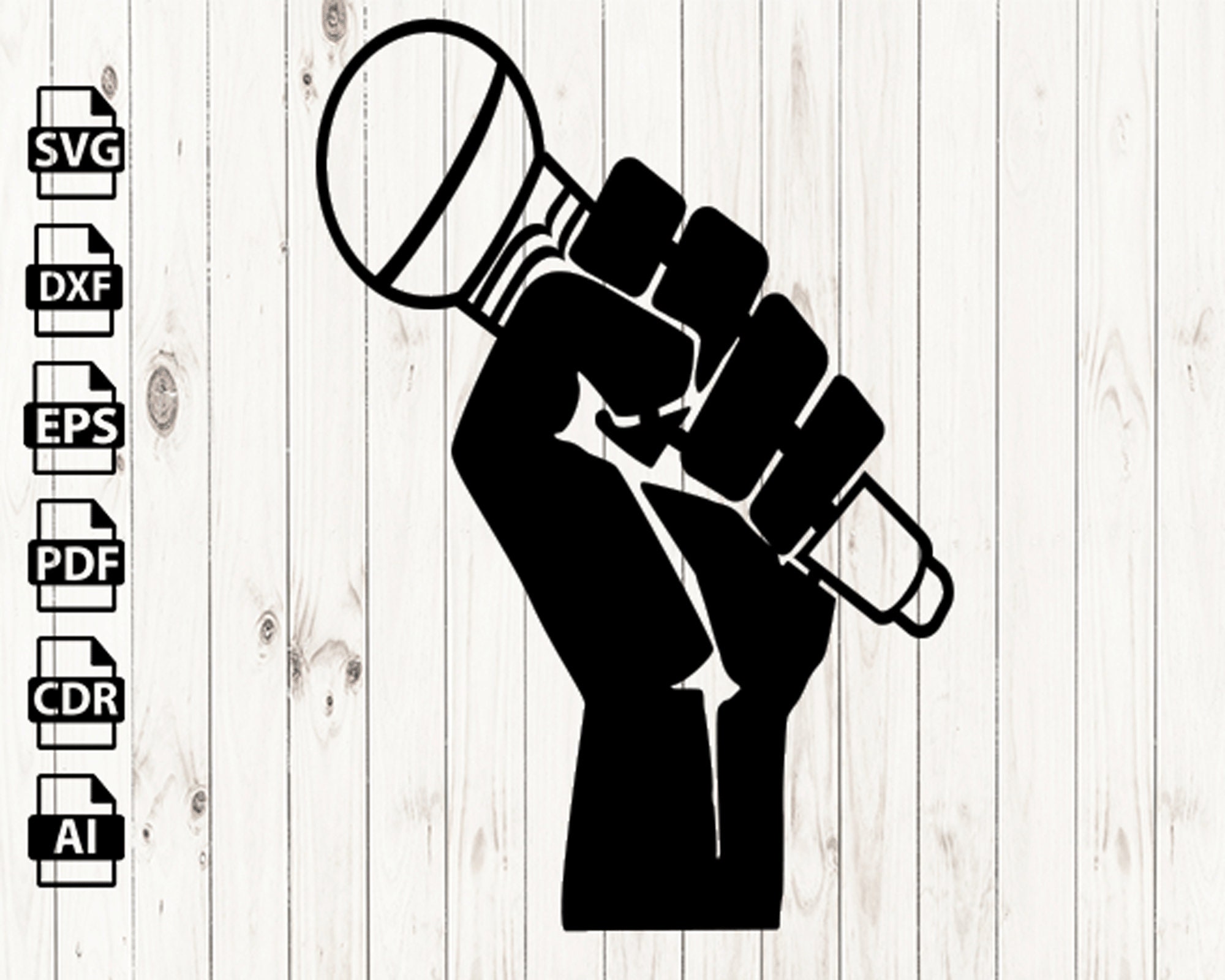 Microphone Digital Vector Download Laser Cnc Cut Svg Dxf Pdf Eps Ai Cdr ...