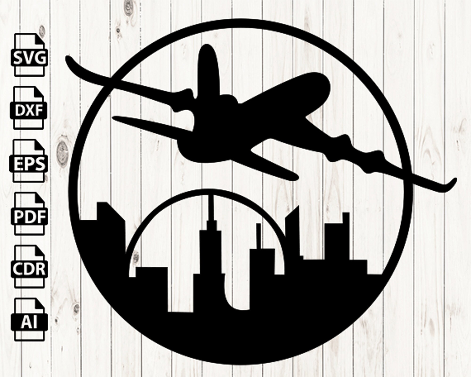 Plane Aircraft Airplane Digital Vector Download Laser Cnc Cut | Etsy