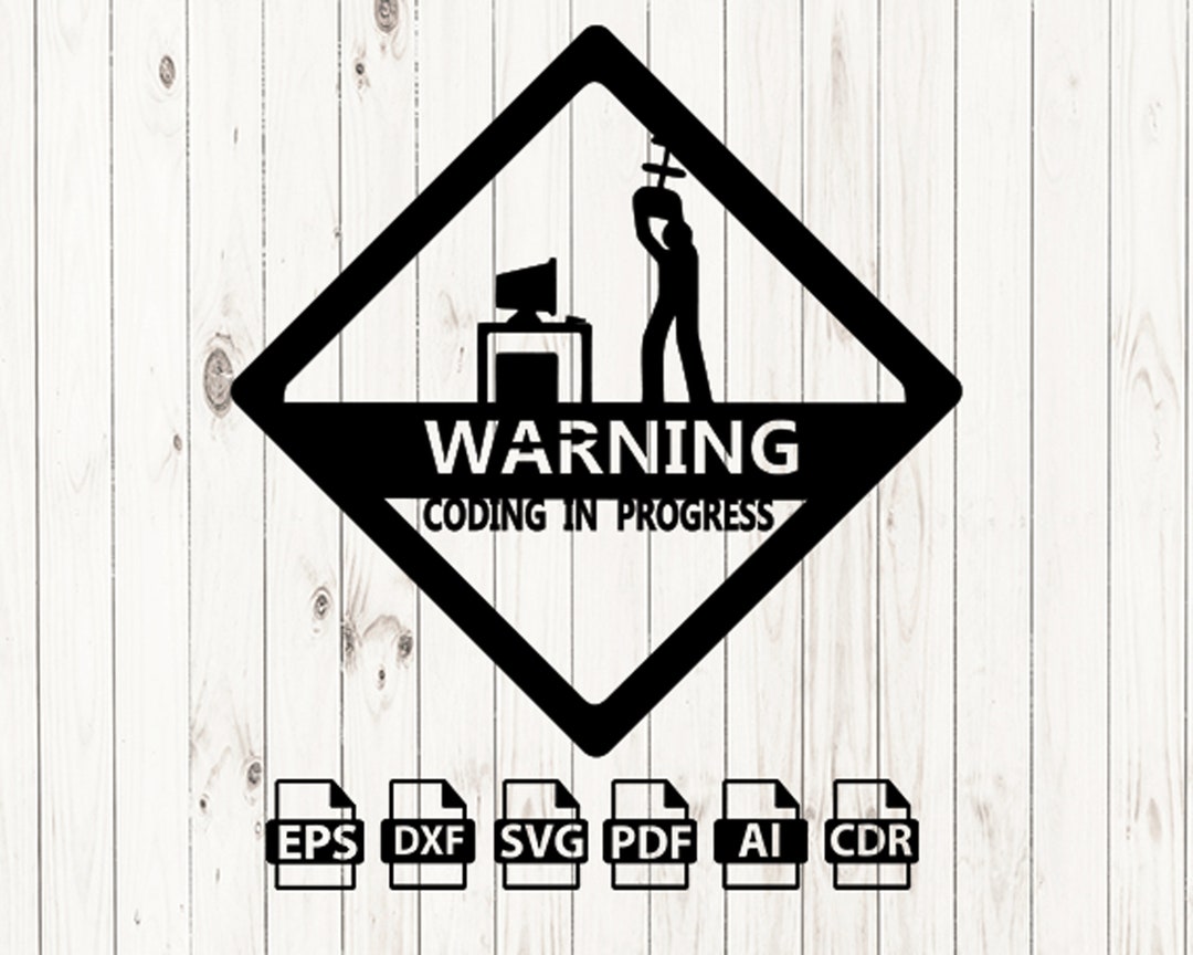 Computer, Pc, Warning Digital Vector Download Laser Cnc Cut Svg Dxf Pdf ...