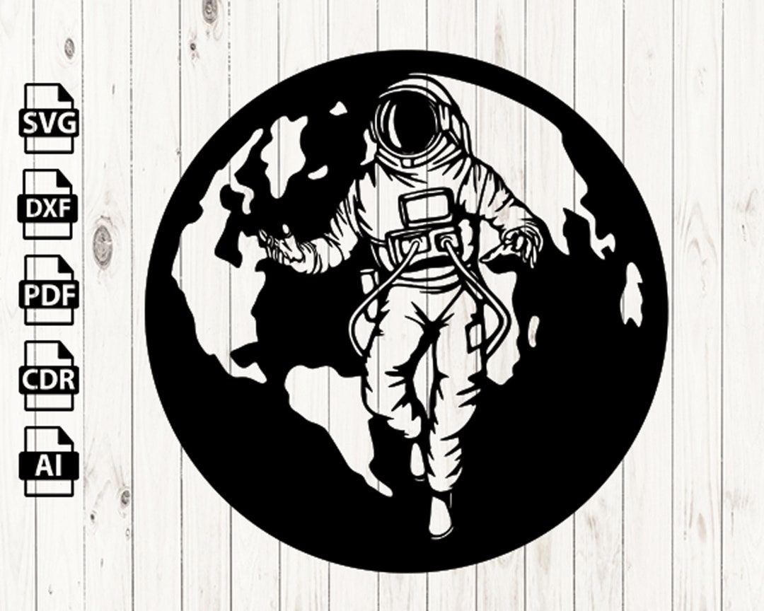 Astronaut, Spaceman Digital Vector Download Laser Cnc Cut Svg Dxf Pdf ...