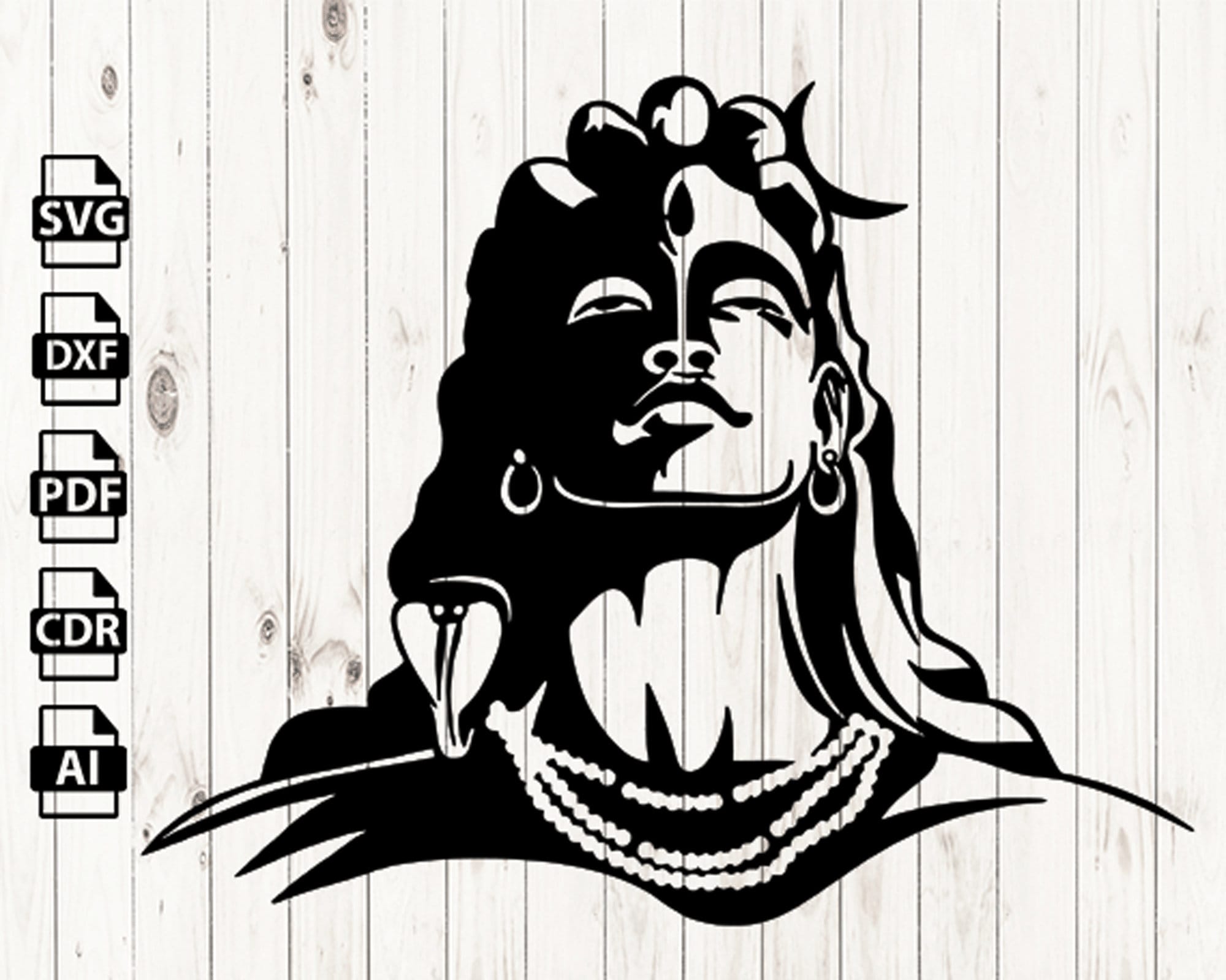 Lord Shiva Digital Vector Download Laser Cnc Cut Svg Dxf Pdf Eps Ai Cdr ...