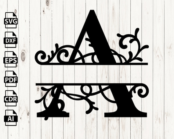 Letters A-Z Monogram Digital Vector Download Laser Cnc Cut Svg | Etsy