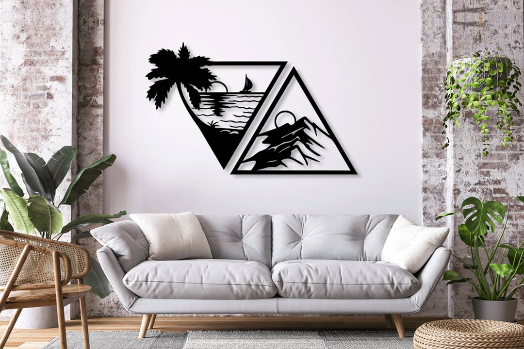 Mountain Beach Sea Digital Vector Download Laser Cnc Cut Svg Dxf Pdf ...