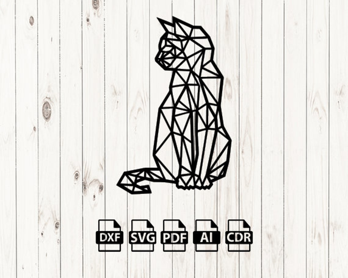 Cat kitten Digital Vector Download Laser Cnc Cut svg dxf pdf | Etsy