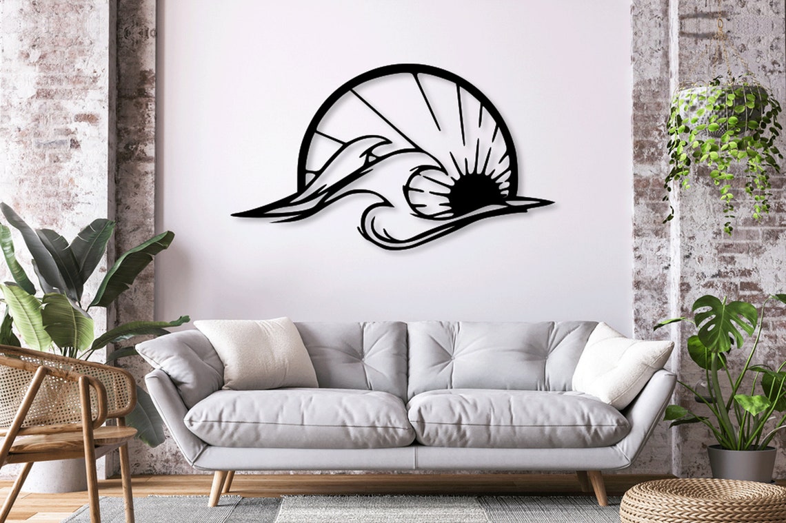 Wave Sun Digital Vector Download Laser Cnc Cut Svg Dxf Pdf Eps - Etsy