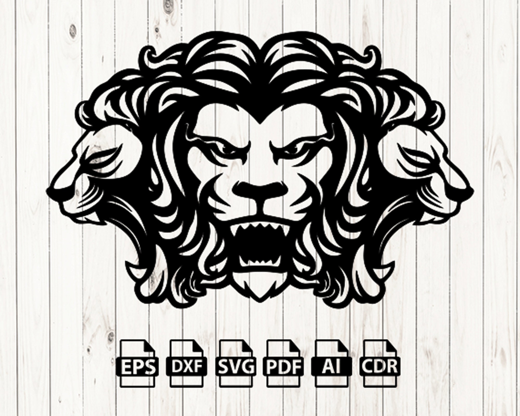 3 Lions design Digital Vector Download Laser Cnc Cut svg dxf | Etsy