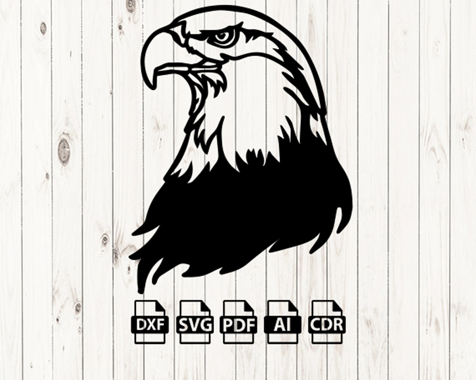 Eagle Head Digital Vector Download Laser Cnc Cut Svg Dxf Pdf Cdr Files ...