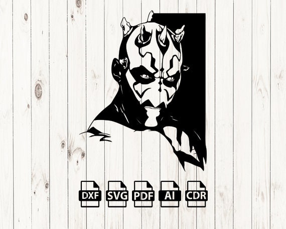 Star Wars, Darth Maul Digital Vector Download Laser Cnc Cut Svg Dxf Pdf ...