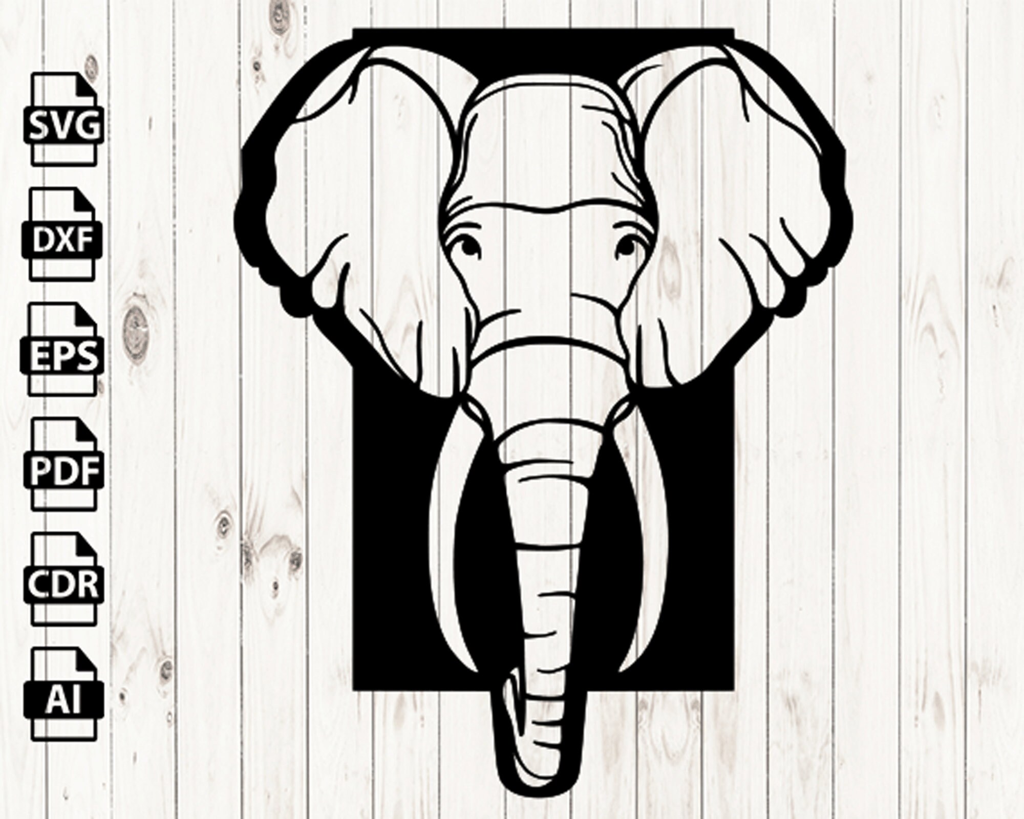 Elephant Animals Digital Vector Download Laser Cnc Cut Svg Dxf - Etsy