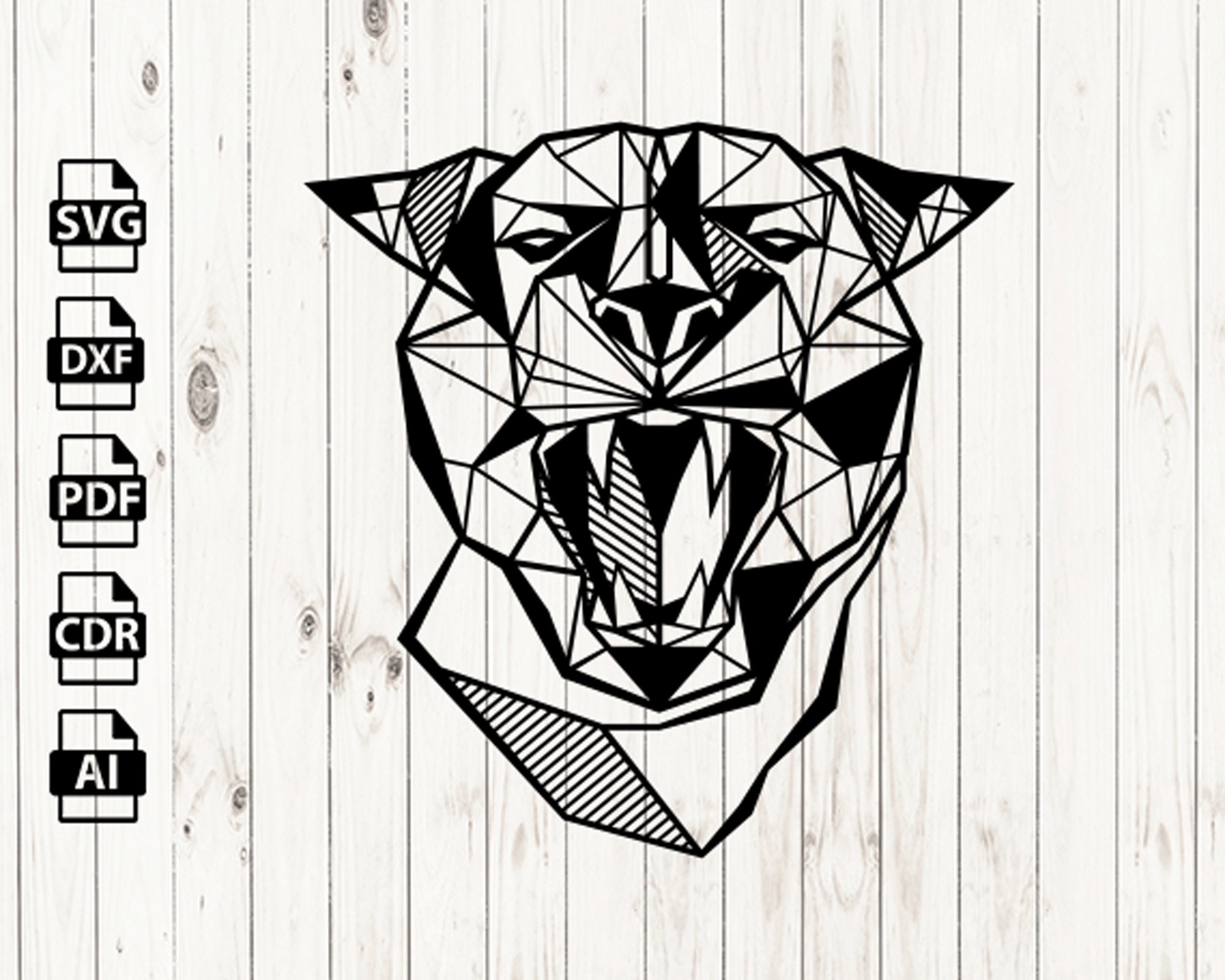 Puma Geometric Digital Vector Download Laser Cnc Cut Svg Dxf | Etsy