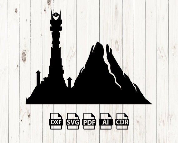 The Lord of the Rings Mordor Tower Digital Vector Download - Etsy