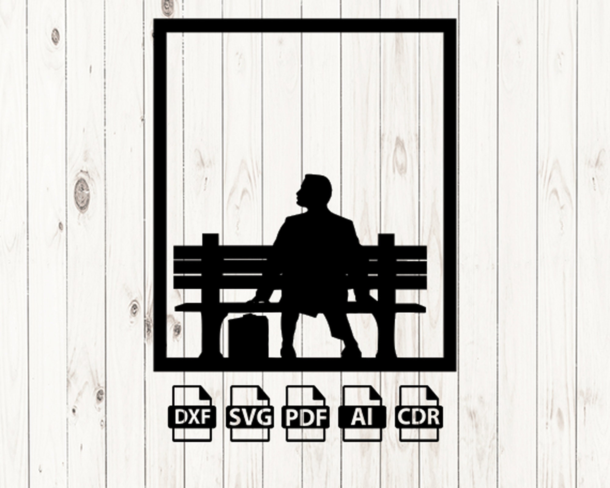 Forrest Gump Digital Vector Download Laser Cnc Cut Svg Dxf Pdf Cdr ...