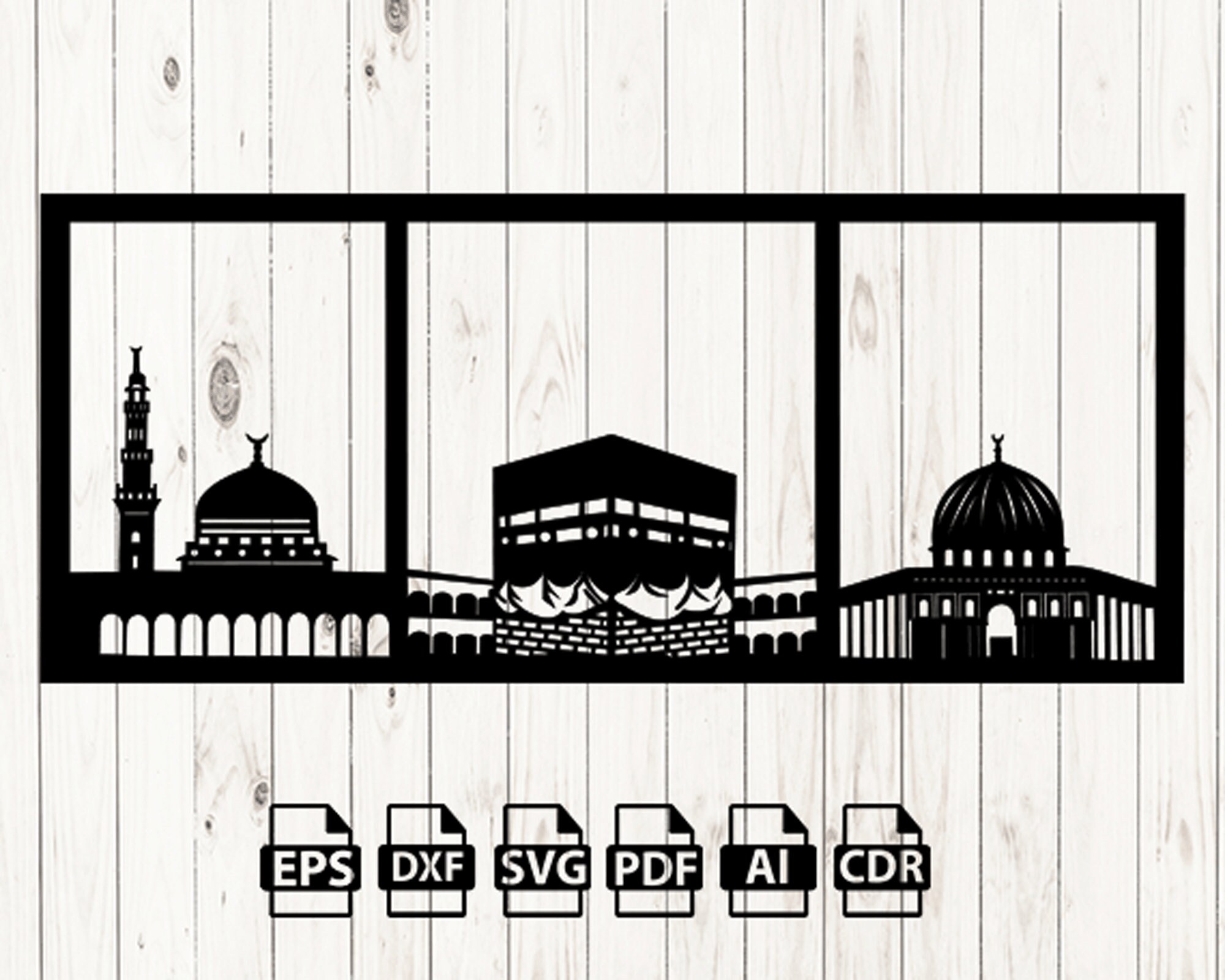 Kâbe Muslim Religion Islamic Vector Download Laser Cnc Cut - Etsy