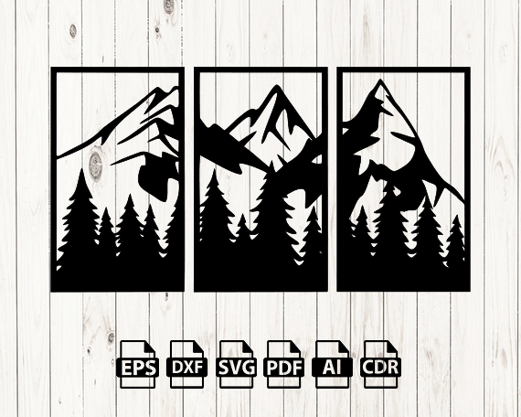 Mountain Design Digital Vector Download Laser Cnc Cut Svg Dxf - Etsy UK