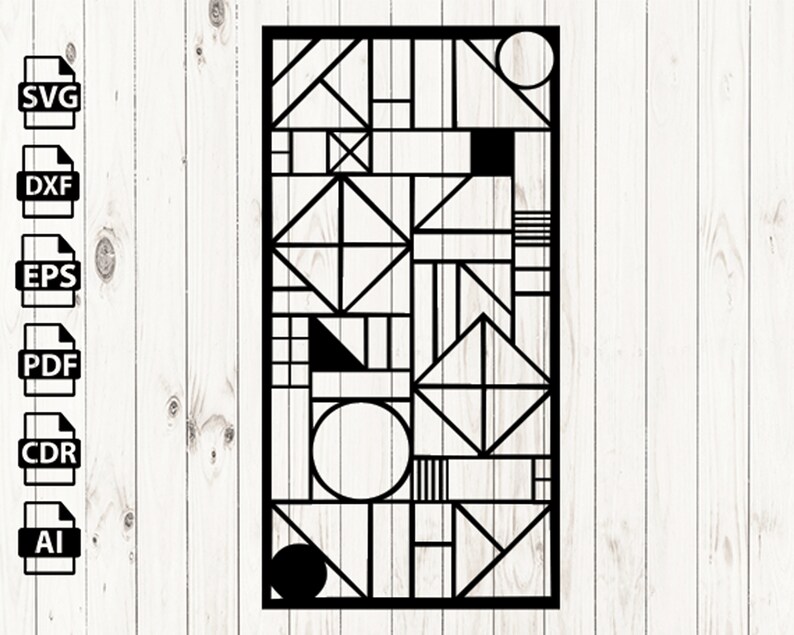 Modern Geometric Decor Digital Vector Download Laser Cnc Cut - Etsy