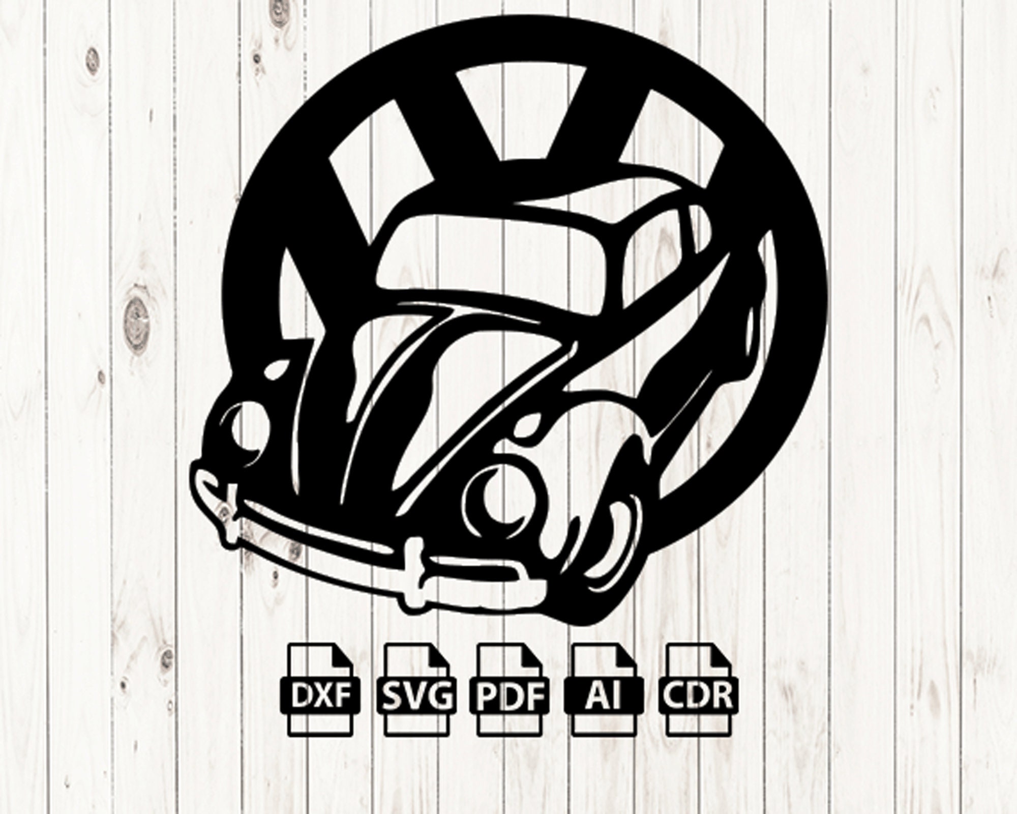 Volkswagen Beetle Digital Vector Download Laser Cnc Cut svg | Etsy