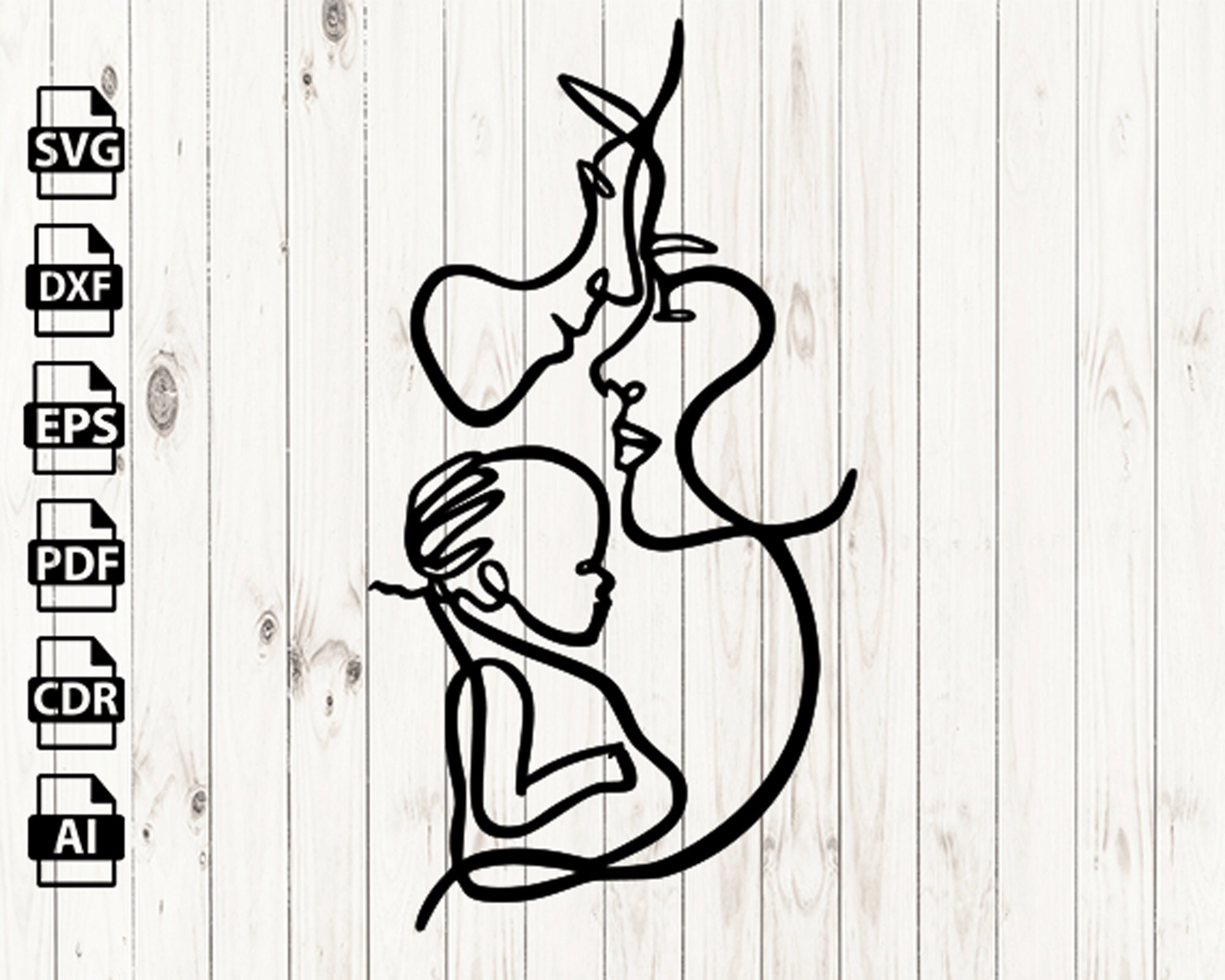 Family Digital Vector Download Laser Cnc Cut Svg Dxf Pdf Cdr Files Wall ...