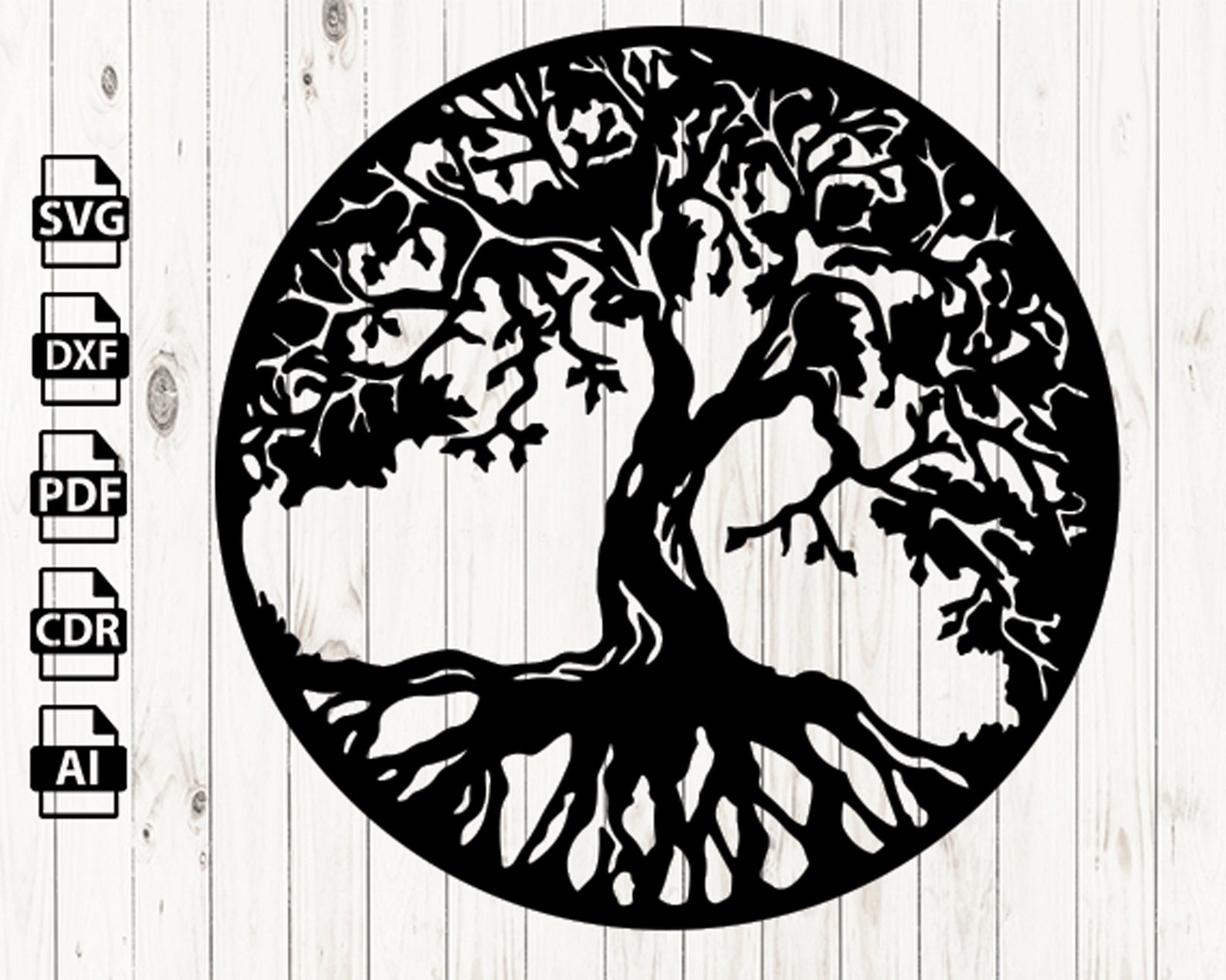 Tree of Life Digital Vector Download Laser Cnc Cut Svg Dxf Pdf - Etsy