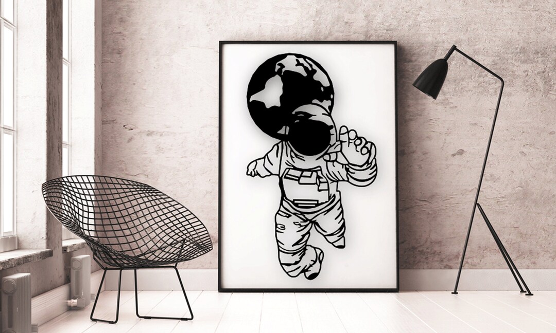 Astronaut, Planet Digital Vector Download Laser Cnc Cut Svg Dxf Eps Pdf ...