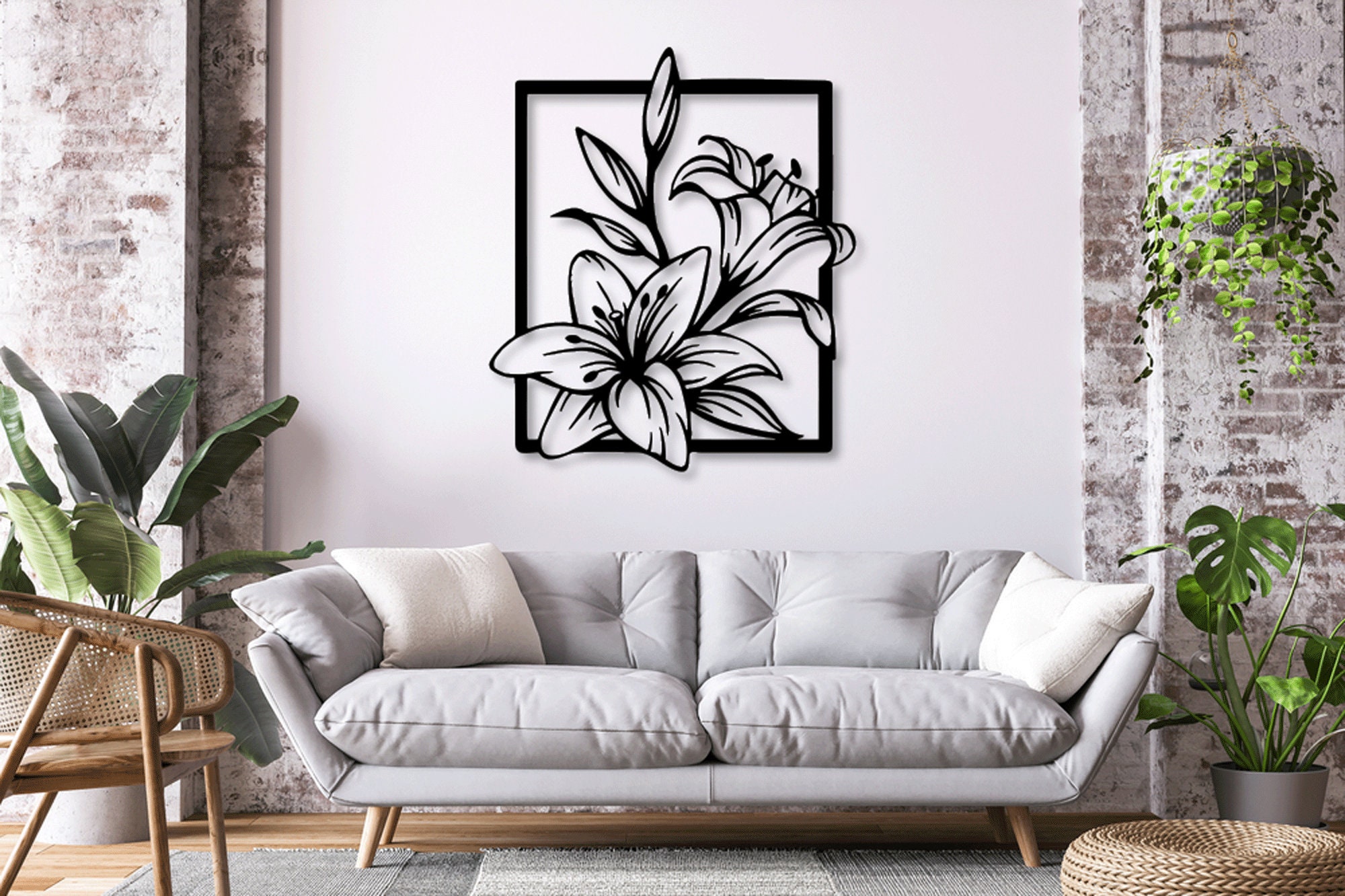 Lily Flowers Floral Digital Vector Download Laser Cnc Cut Svg Dxf Pdf ...