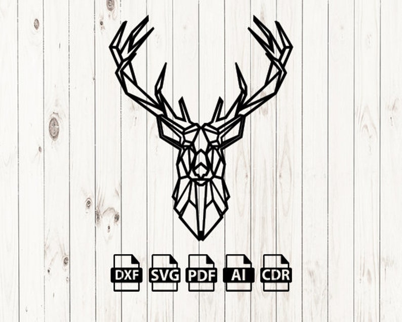 Deer Head Digital Vector Download Laser Cnc Cut Svg Dxf Pdf - Etsy