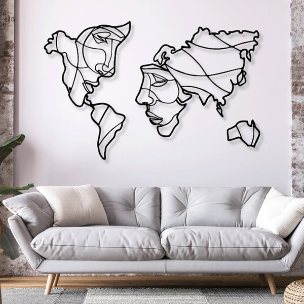Face World Map Svg - Etsy
