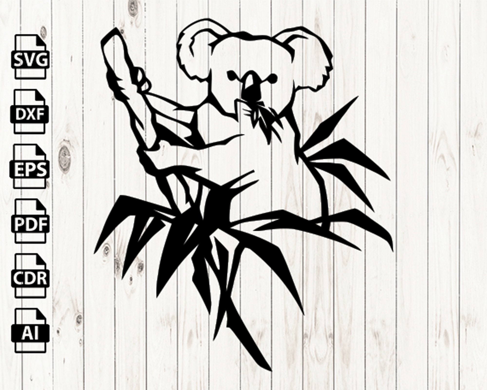 Koala Animals Digital Vector Download Laser Cnc Cut Svg Dxf - Etsy