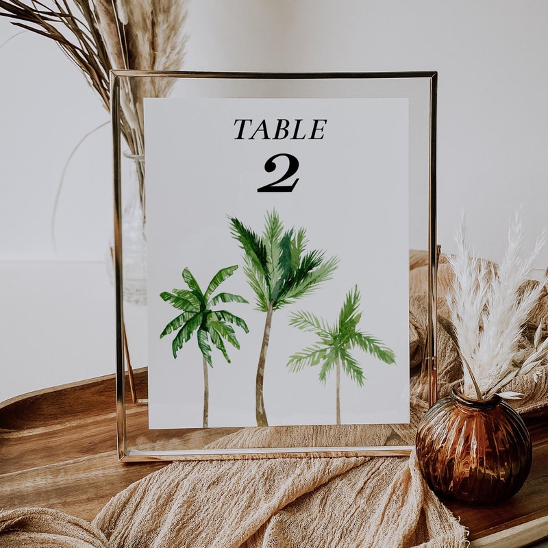 Palm Tree Table Number - Etsy