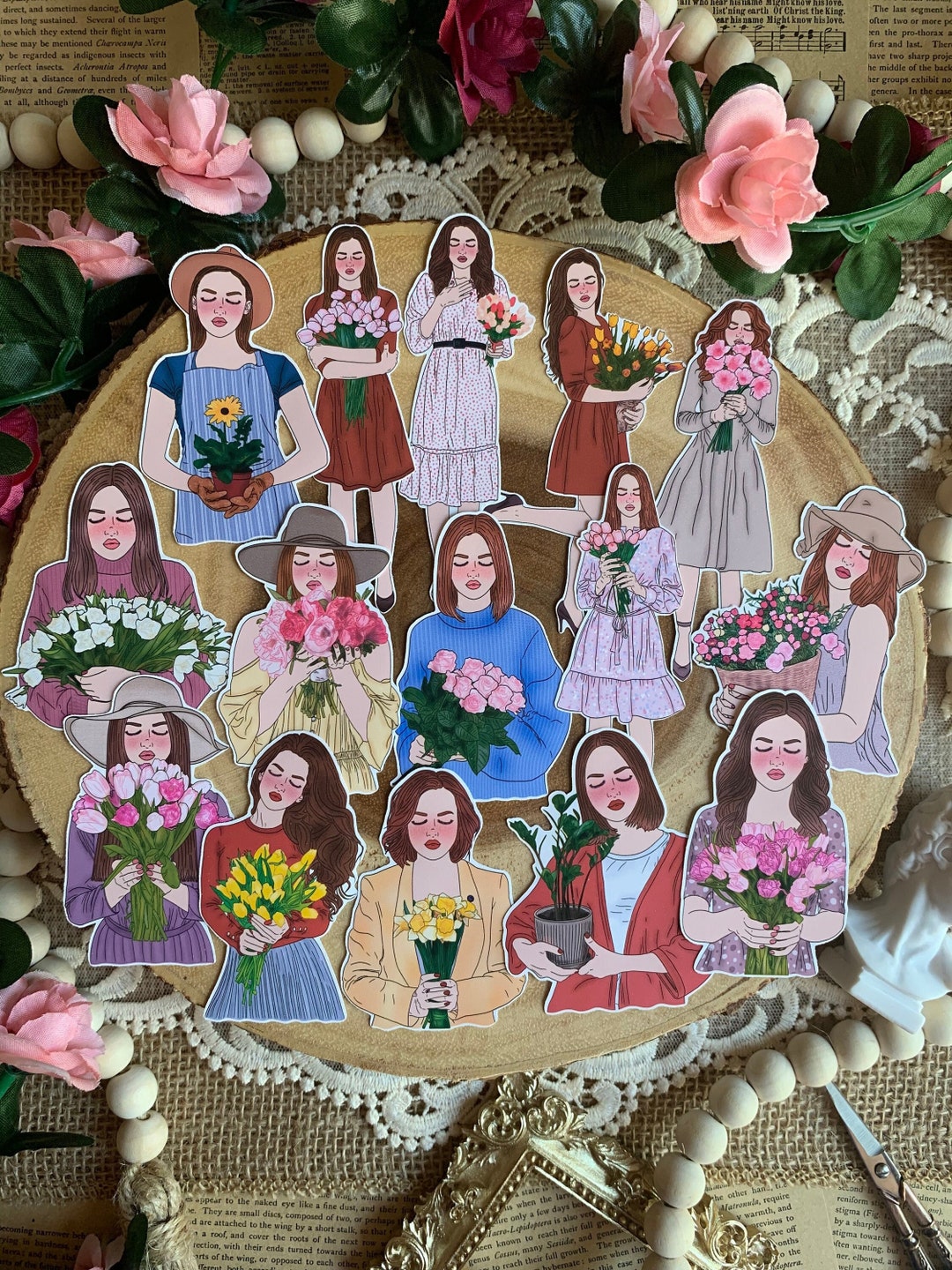 A Girl Named Gigi: Flower Love Collection | 15 Girl Stickers | 15, 30 ...