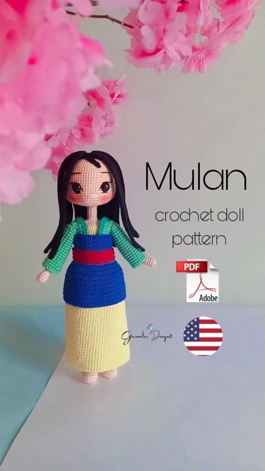 Crochet Doll Pattern: Amigurumi Doll Mulan (PDF English) - Etsy