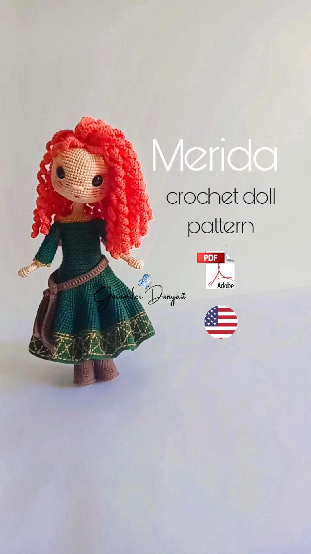 Crochet Princess Merida Doll Pattern: Amigurumi Doll (PDF-ENG) - Etsy