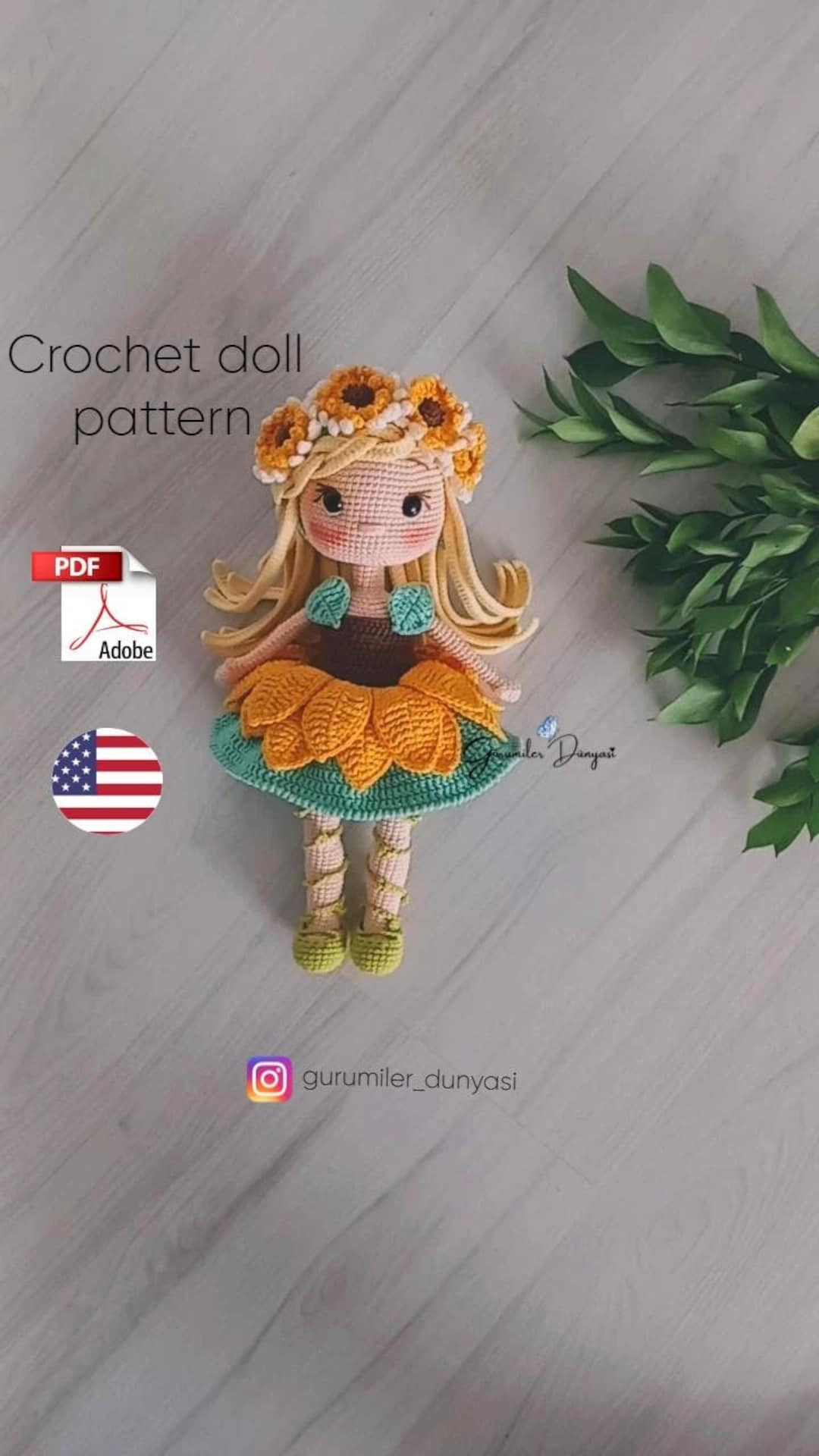 Crochet Flower Fairy Doll Pattern: Amigurumi Ayca Doll (PDF English) - Etsy