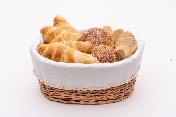 Large Bread Basket for Serving Set 12x9 Wicker Basket with | Etsy