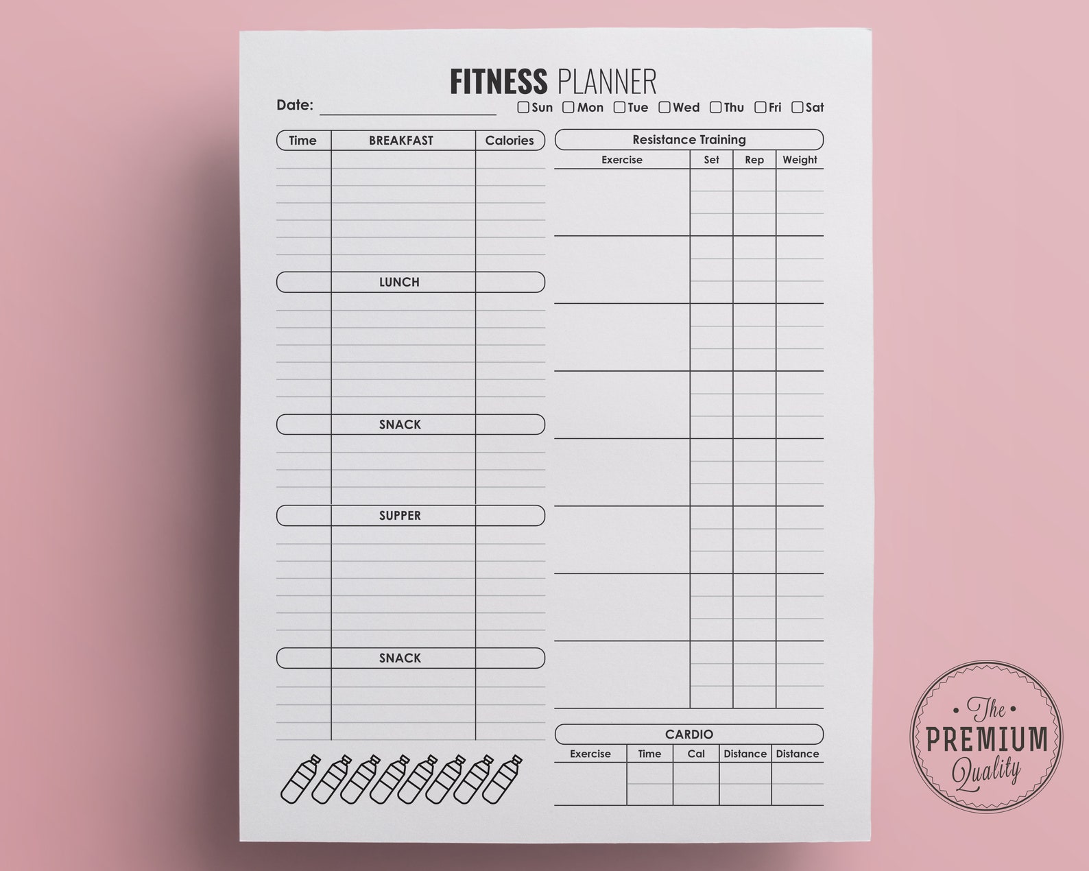 Fitness Planner KDP Interior - 8.5 X 11 Commercial Use Ready to Upload ...
