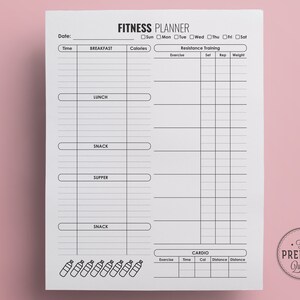 Fitness Planner KDP Interior - 8.5 X 11 Commercial Use Ready to Upload ...