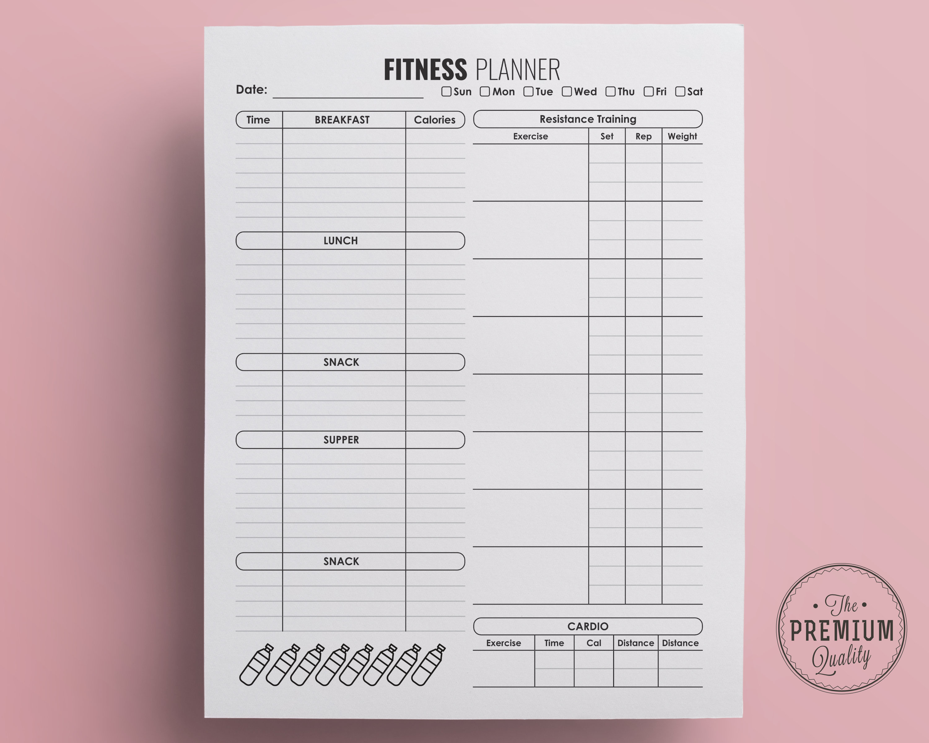 Fitness Planner KDP Interior - 8.5 X 11 Commercial Use Ready to Upload ...